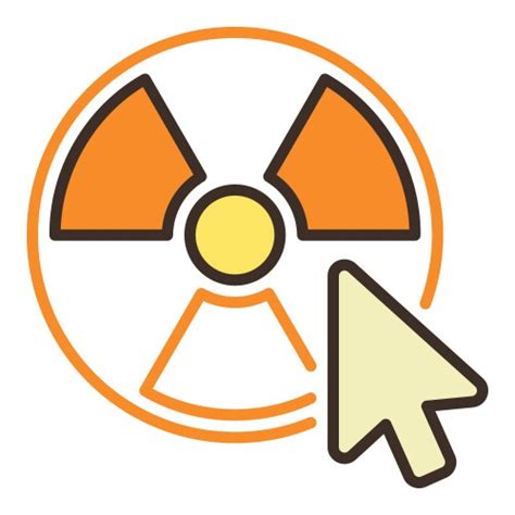 Mouse Cursor And Radiation Symbol Colored Vector Image