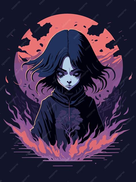 Premium Vector A Vector Little Woman Ghost Artwork Illustration