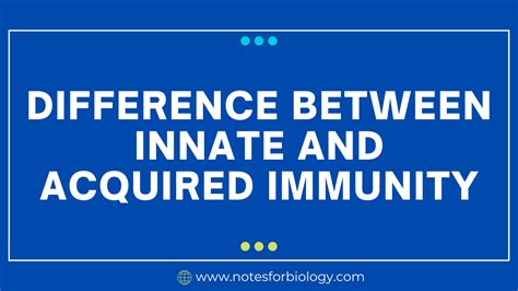 Difference Between Innate And Acquired Immunity Immunity Biology Adaptive Immune System