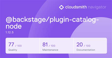 Backstageplugin Catalog Node 1125 Npm Package Quality Cloudsmith Navigator