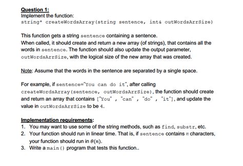 Solved Question 1 Implement The Function String