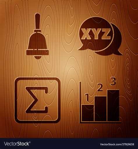 Set Graph Schedule Chart Diagram Ringing Bell Vector Image