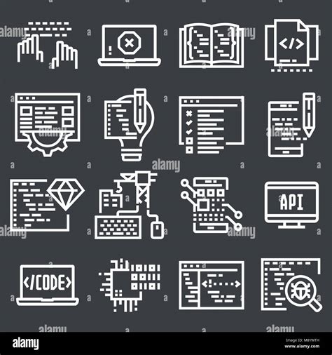 Programming And Developer Icons Stock Vector Image And Art Alamy