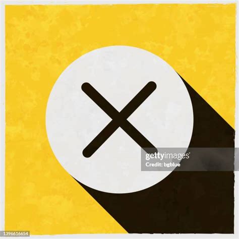 Cross Mark Icon With Long Shadow On Textured Yellow Background High Res Vector Graphic Getty