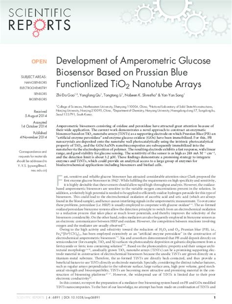 Pdf Development Of Amperometric Glucose Biosensor Based On Glucose Oxidase Co Immobilized With
