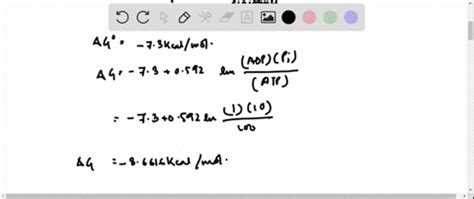 SOLVED Calculate the ΔG for ATP hydrolysis in a cell in which the ATP ADP ratio had climbed