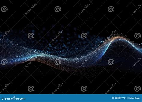Wave Of Dots And Interweaving Of Lines Abstract Background Network Connection Structure Stock