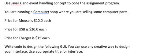 Solved Use Javafx And Event Handling Concept To Code The