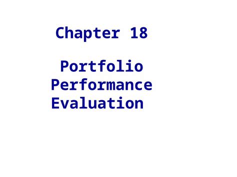 pptx chapter 18 portfolio performance evaluation types of management
