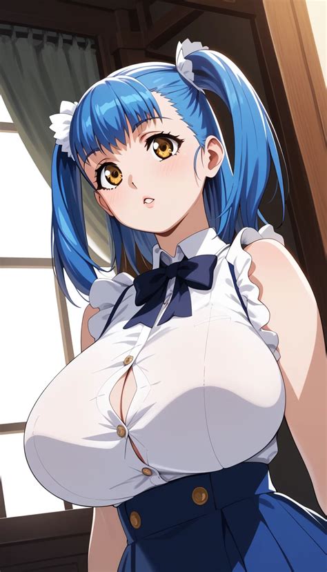 Tuilegravionhuge Breastsblue Hairyerrow Eyestwintailtwo Side Up