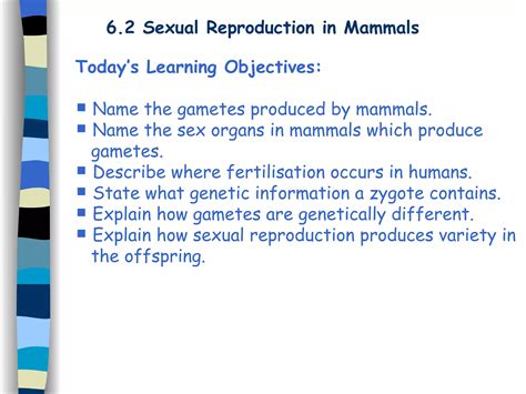 6 Sex Cells Fertilisation PPT