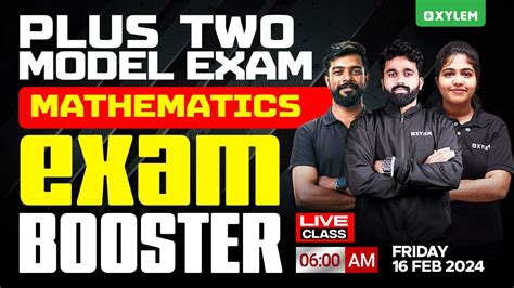 Plus Two Maths Model Exam Booster Xylem Plus Two Youtube