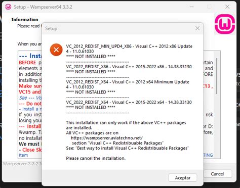 Solución Al Error De Instalación De Wampserver Faltan Archivos De
