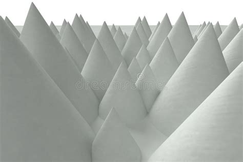 Three Dimensional Model Pointed White Peaks Stock Illustration