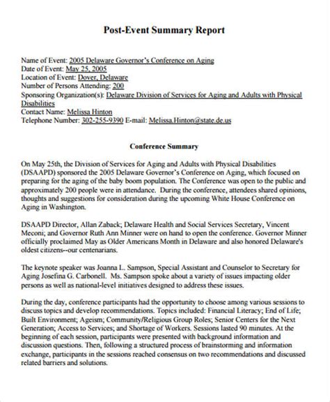 Free 19 Event Report Templates Word PDF Docs Pages
