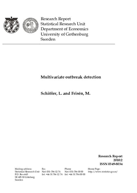Pdf Multivariate Outbreak Detection