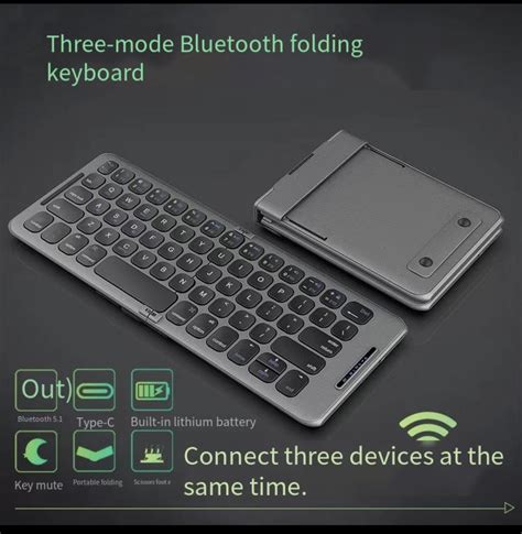 B088 Two Fold Three Mode Wireless Bluetooth Keyboard Mobile Tablet