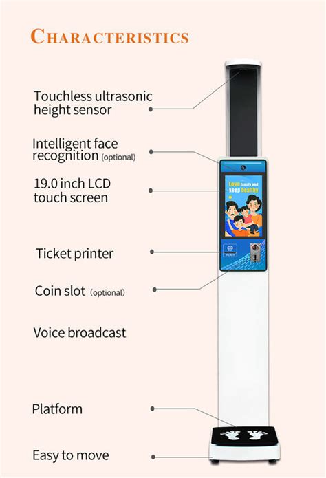 Large Lcd Display Body Weight And Height Scale With Rs Serial Port