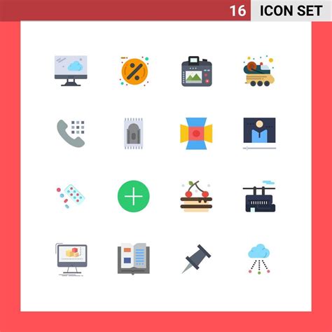 Universal Icon Symbols Group Of 16 Modern Flat Colors Of Phone Call Image Spacecraft Space