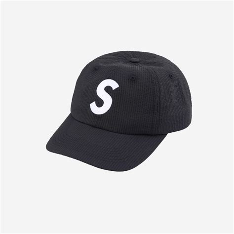 슈프림 시어서커 S 로고 6 패널 블랙 24ss Supreme Kream