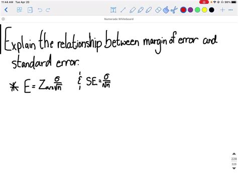 Solved Discuss The Relationship Between The Margin Of Error And The Standard Error Of The Mean