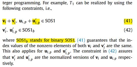 Matlab Cvx Mosek Gurobi Special Ordered Set Sos Variables In Milp