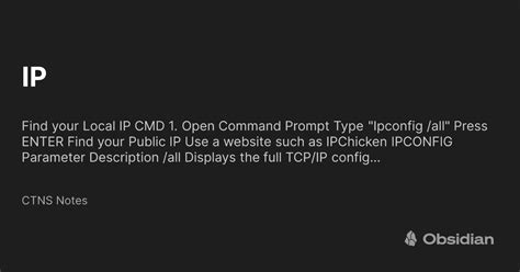 Ip Ctns Notes Obsidian Publish