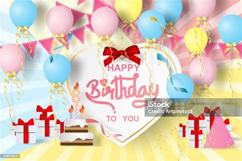 종이 아트 생일 요소의 배경 벡터 디자인 인사말 카드 전단지 초대장 포스터 브로슈어 배너 일정 문자 사랑 선물에 대 한