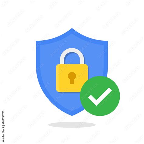 Shield With Padlock And Check Mark Modern Flat Vector Icon Stock Vector Adobe Stock