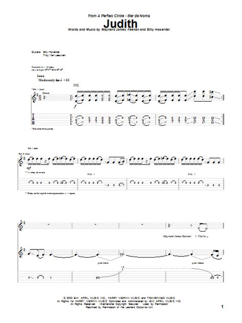 Judith By A Perfect Circle Guitar Tab Guitar Instructor