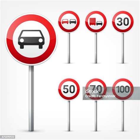 도 표지판 컬렉션 흰색 배경에 고립입니다 도 교통 제어입니다 레인 사용입니다 중지 하 고 항복 규정 서명 한다입니다 제한 속도