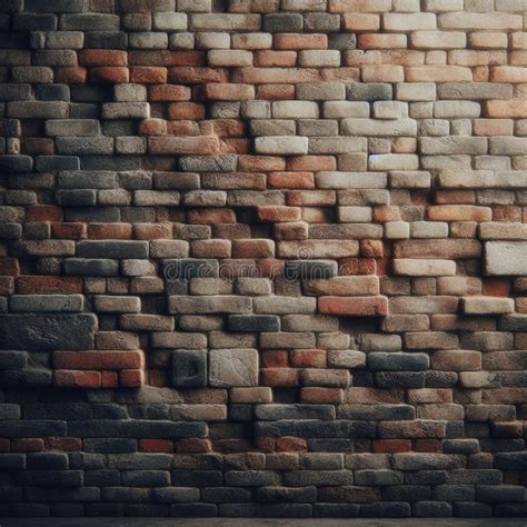 A Deteriorating Old Brick Wall Can Be Used As A Background Stock