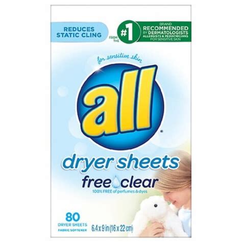 All Dryer Sheets For Sensitive Skin Free Clear Pack Of 4 4 Pack
