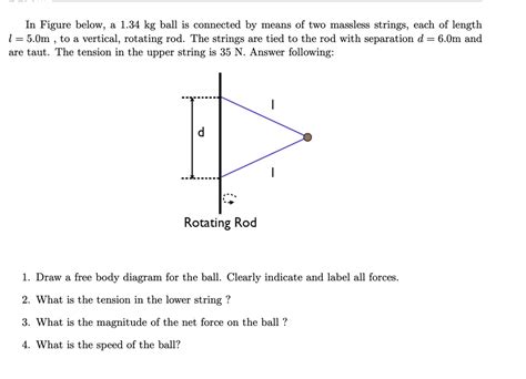 In Figure Below A 134 Kg Ball Is Connected By Means Of Two Massless