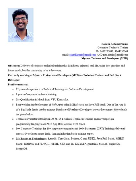 Rakesh Full Stack Trainer Pdf Databases Application Software