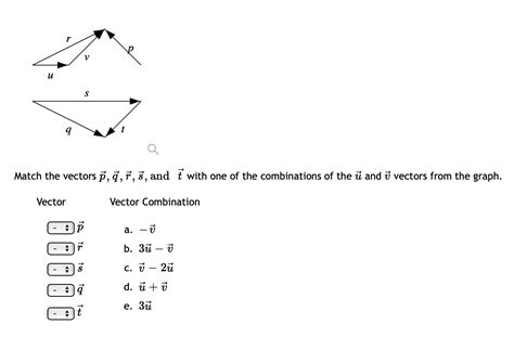 Solved Match The Vectors P Q R S And T With One Of The Chegg Com