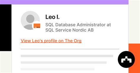 leo i sql database administrator at sql service nordic ab the org