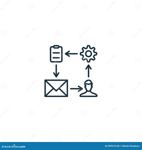 Workflow Outline Icon Monochrome Simple Sign From Productivity Collection Workflow Icon For