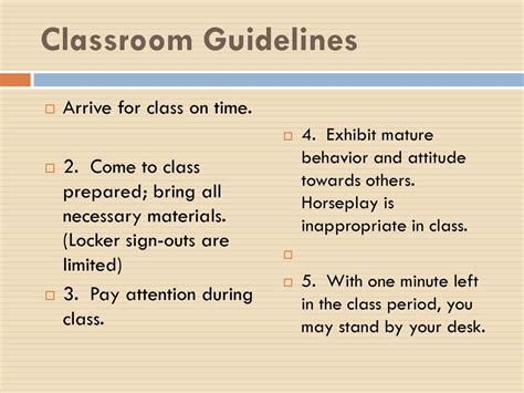Classroom Information Ppt Download
