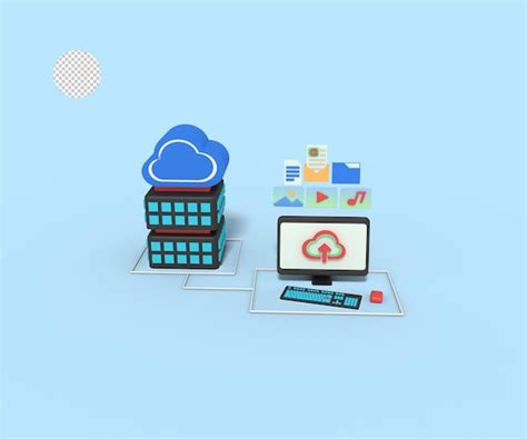 premium psd 3d illustration of server cloud storage