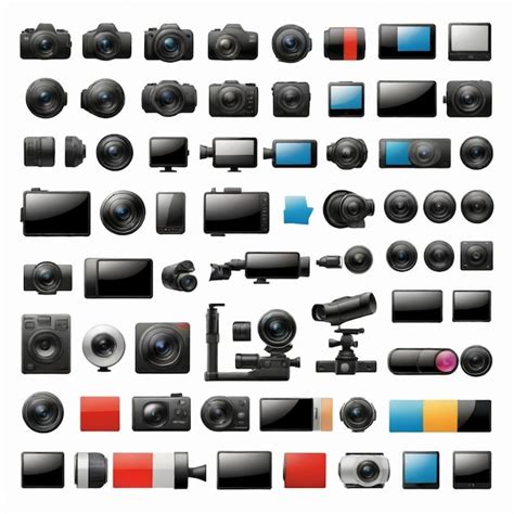 A Collection Of Cameras With Different Colors And Sizes Premium AI Generated Vector