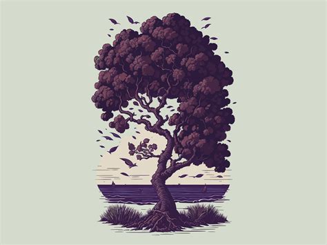 A Drawing Of A Tree With A Full Moon In Graphic By Sakib Mahmud Galib Creative Fabrica