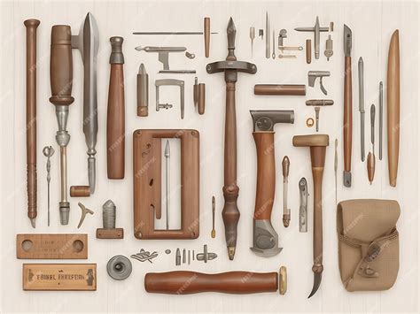 Premium Photo Collection Of Vintage Tools Hammer Chisel Screwdriver