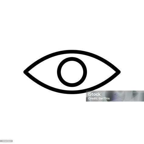동공없이 눈의 검은 선형 아이콘입니다 개요 광학 그림입니다 웹 페이지 모바일 앱 프로모션용 픽토그램 눈 로고 템플릿 기호 Ui Ux Gui 디자인 요소 벡터 Eps 10