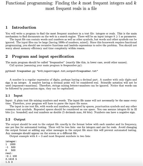 Solved Functional Programming Finding The K Most Frequent