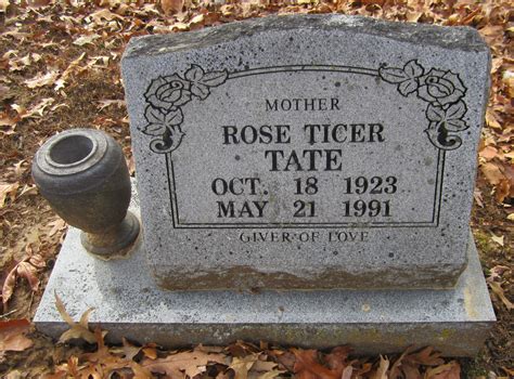 Rosetta “rose” Ticer Tate 1923 1991 Mémorial Find A Grave