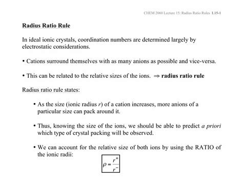 Pdf Radius Ratio Rule Radius Ratio Rule University Of Guelph · Radius Ratio Rule In Ideal