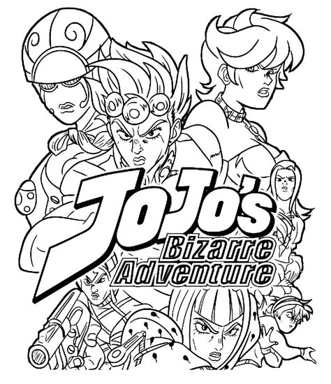 Jotaro Jojos Bizarre Adventure Coloring Page Free Printable Coloring