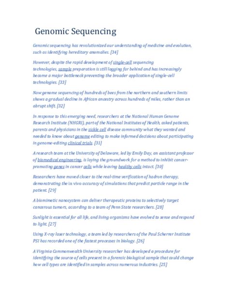 Pdf Genomic Sequencing