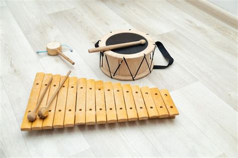 Premium Photo Wooden Xylophone And Drum